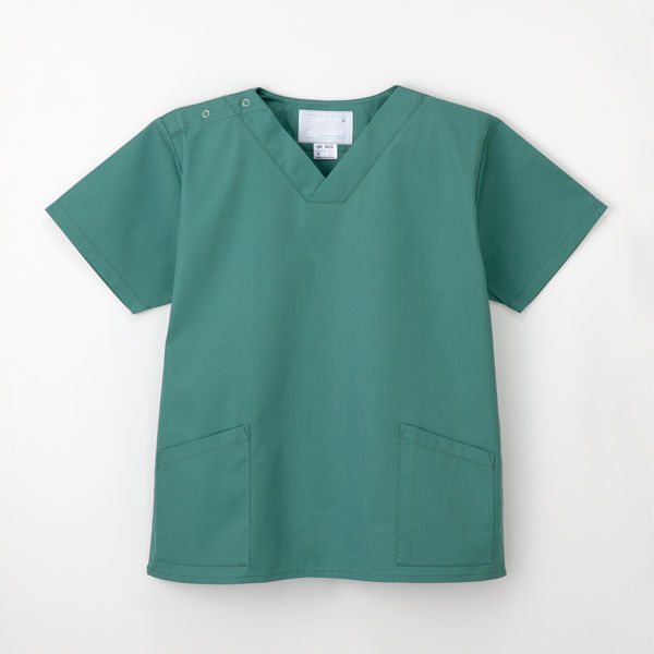 ナガイレーベン 男女兼用上衣 グリーンLL NR-8602 1枚 スクラブ（取寄品） - アスクル