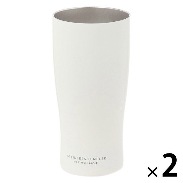ステンレスタンブラー(430ml) アイボリー 1セット（1個×2） LAKOLE/ラコレ - アスクル