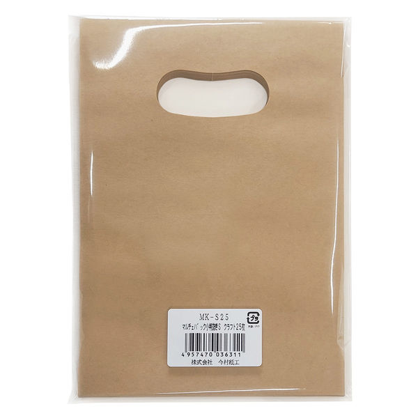 今村紙工 マルチェバック小判抜 クラフト25枚パック Sサイズ MK-S25 1セット(100枚:25枚入×4) - アスクル