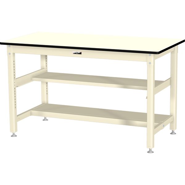 【車上渡し】山金工業 800 作業台 耐荷重800kg 半面中間棚板 半面棚板 メラミン天板 アイボリーSVMH-1575TS1-II 1台（直送品） - アスクル