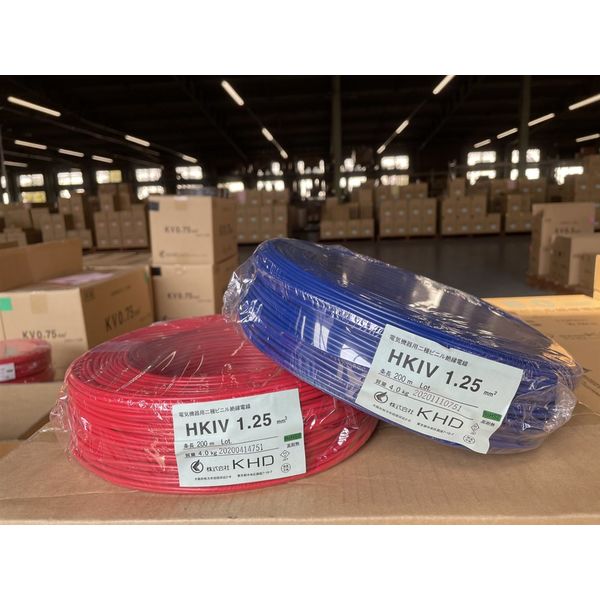KHD 電気機器用耐熱ビニル絶縁電線 HKIV 1.25sq 黒 クロ 1セット(200m)（直送品） - アスクル