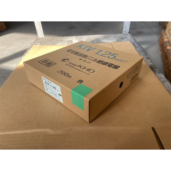 KHD 電気機器用ビニル絶縁電線 KIV 1.25sq 白 シロ 1セット(200m)（直送品） - アスクル