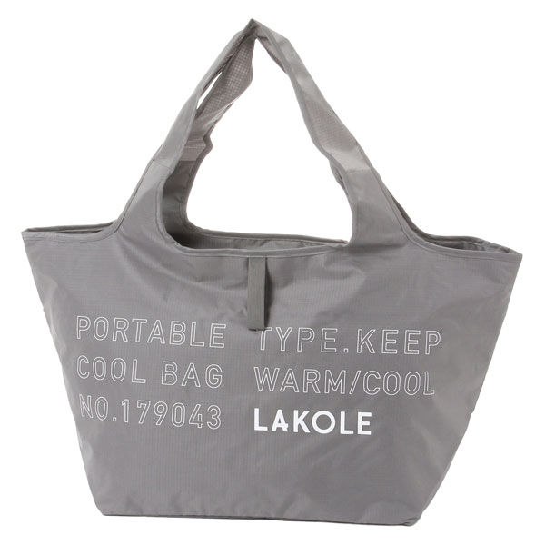 レディース 折り畳みバッグ BIG保冷保温エコバッグ グレー LAKOLE/ラコレ - アスクル
