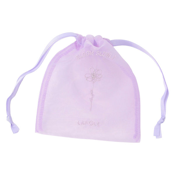 FLOWERオーガンジー巾着 パープル LAKOLE/ラコレ - アスクル