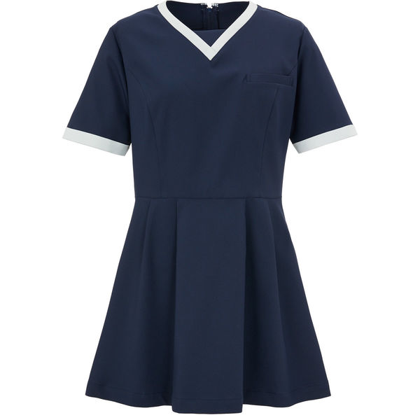 KAZEN レディスチュニック ネイビー×シルバー LL KZN316-48 1枚（直送品） - アスクル