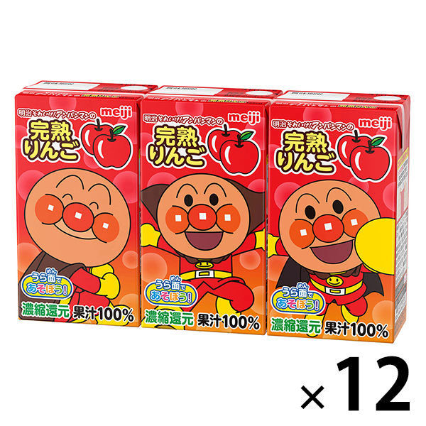 明治 それいけ!アンパンマンの完熟りんご100 125ml 1箱(36本入)（わけあり品） - アスクル