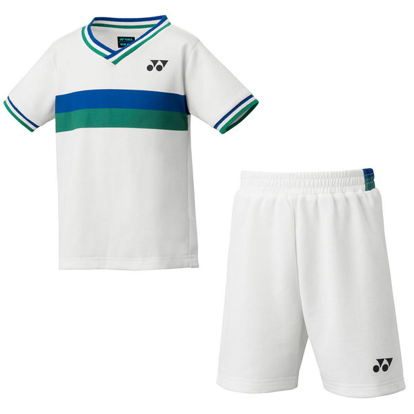 YONEX(ヨネックス) テニス 上下 JR ジュニアTシャツ/ハーフパンツセット J110 ホワイト 48001J 1セット（直送品） - アスクル