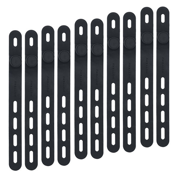 MOTTERU sofumo ソフトタッチ シリコンケーブルバンド 10本セット 4つ穴タイプ MOT-CBBAND05-BK 1個（直送品） - アスクル