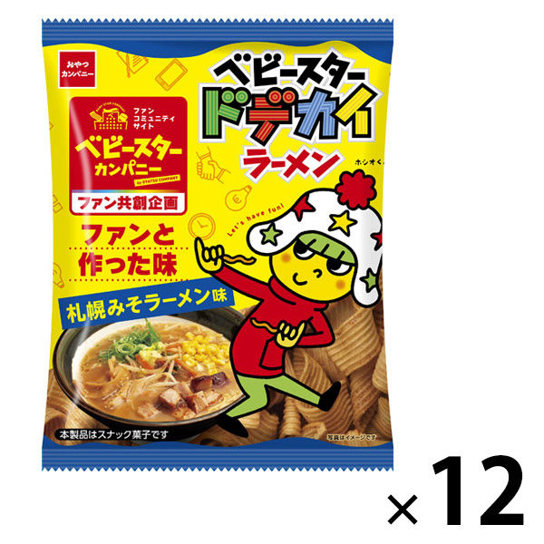 スナック菓子 ベビースター ドデカイラーメン札幌みそラーメン味 62g 1セット(1個×12) おやつカンパニー - アスクル
