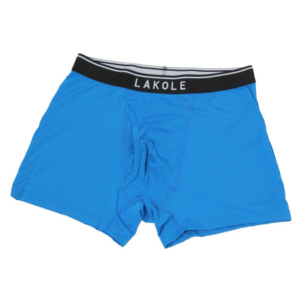 メンズ ビビット無地ロゴボクサーパンツ L ブルー LAKOLE/ラコレ - アスクル