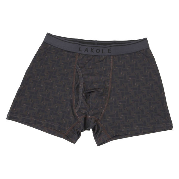 【LAKOLE/ラコレ】 【メンズ】スクエアパターンボクサーパンツ L ブラウン - アスクル