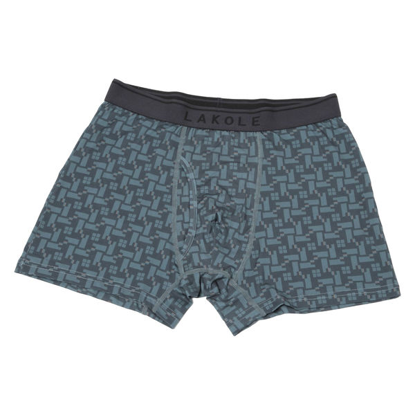メンズ スクエアパターンボクサーパンツ L ブルー LAKOLE/ラコレ - アスクル