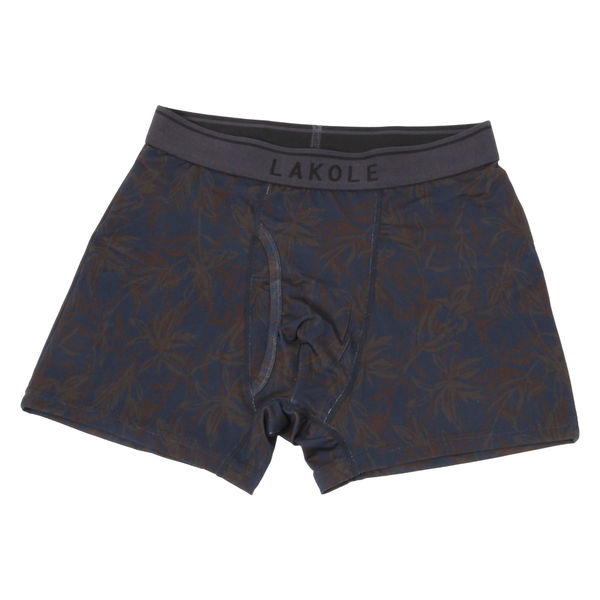 【LAKOLE/ラコレ】 【メンズ】リーフ柄プリントボクサーパンツ L ネイビー - アスクル