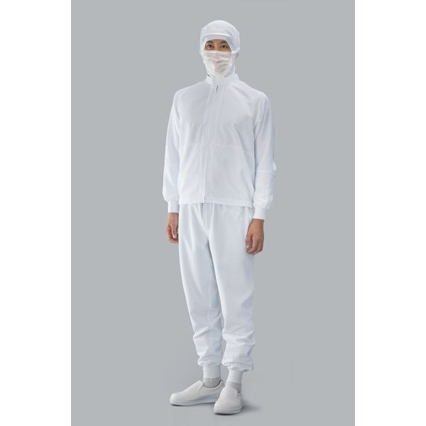 SP252-1-M ホワイト ストレッチポプリン フード一体ジャケット 1枚 ガードナー（取寄品） - アスクル