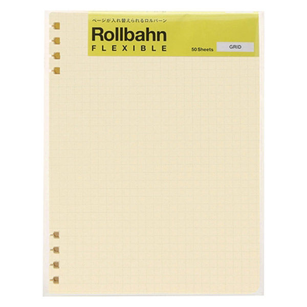 ロルバーン フレキシブル リフィル L 5mm方眼 クリーム ノート デルフォニックス（Rollbahn） - アスクル