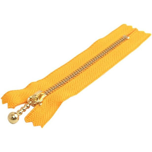 YKK Y.K.K 玉付ファスナー 10cm 10本入 マリーゴールド 3G10-506 1セット(10本入/5袋セッ（直送品） - アスクル