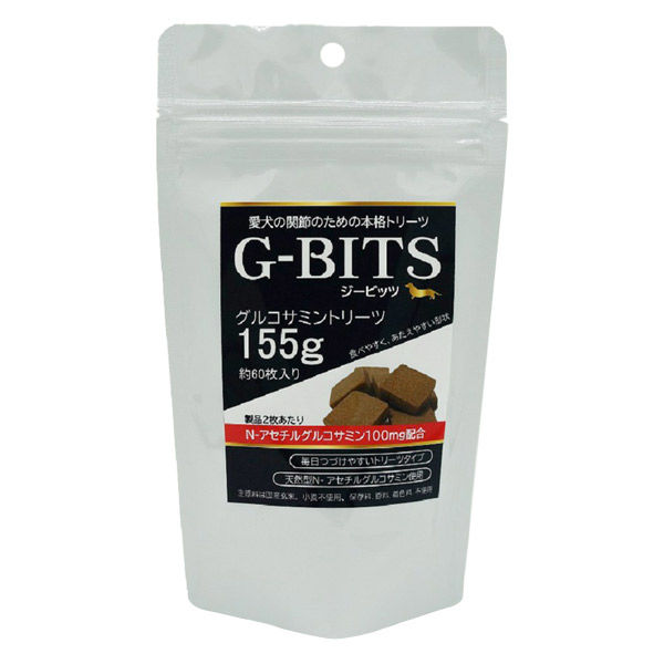 ジービッツ グルコサミントリーツ 犬用 関節ケア 国産 155g（約60枚入り）1袋 ドッグフード 犬 おやつ - アスクル