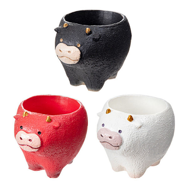 ケー・イー・アイ リトルレジンポット ベコウシちゃん 1号ポット用 色おまかせ 294270 1個（直送品） - アスクル