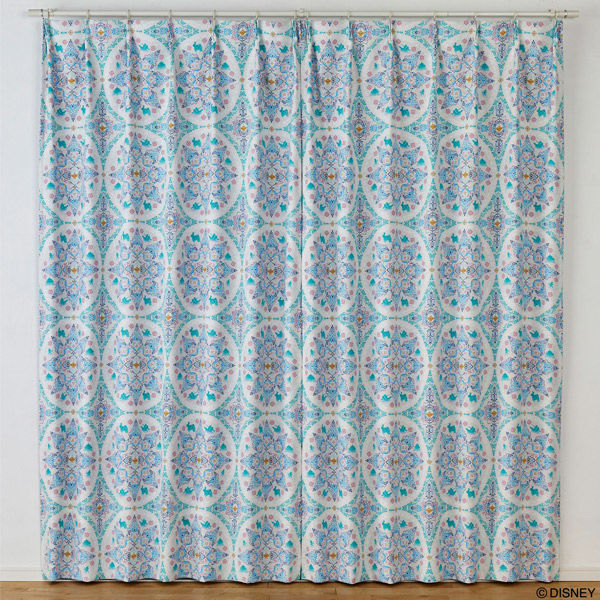 スミノエ プリンセス カーテン ディズニー マジックランプ 1800×1850mm ブルー 1セット(2枚入)（直送品） - アスクル