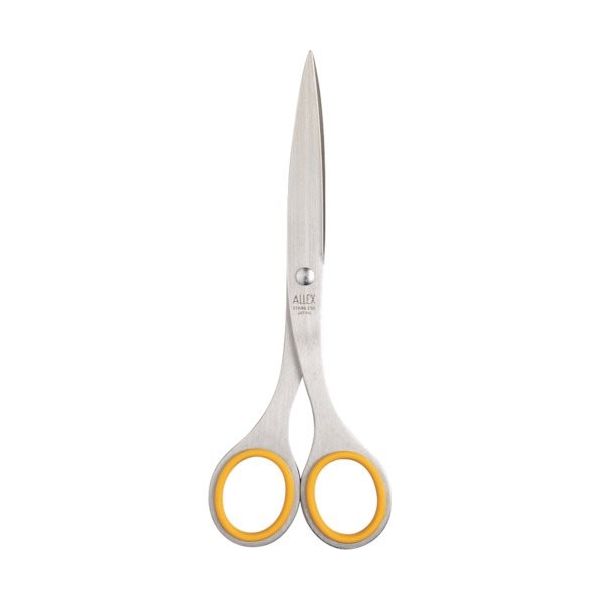 林刃物 ALLEX 事務用はさみ(中) Sー165 イエロー 11102Y 1丁 538-3468 - アスクル