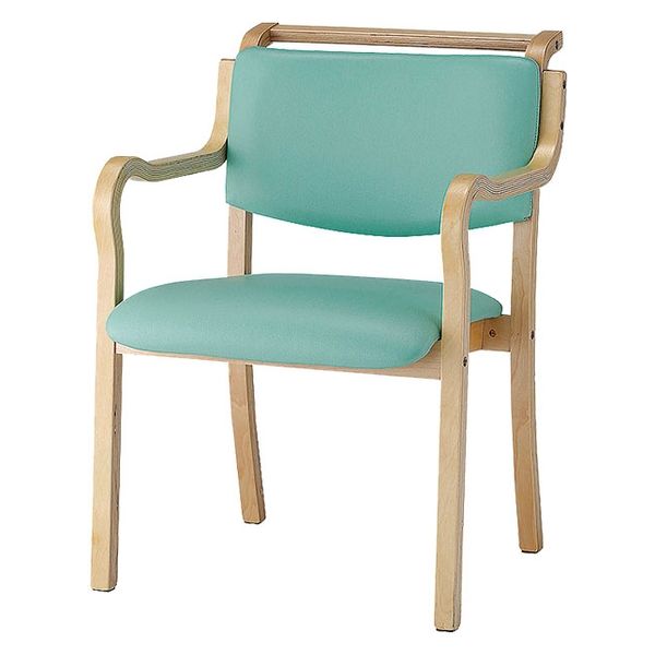 オフィス・ラボ 手掛け付きチェア TKC-03V（GR） グリーン TKC-03V(GR) 1脚（直送品） - アスクル