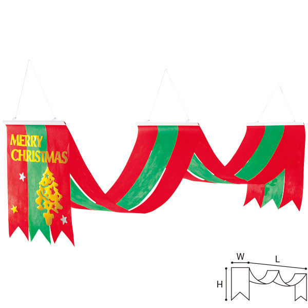 アルファ クリスマスツリー2連ペナント TA5-0333 1ヶ（直送品） - アスクル