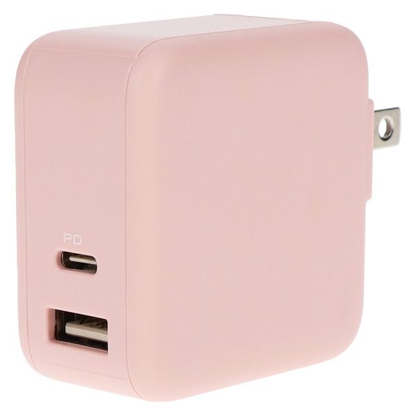 MOTTERU PD対応ノートPC充電可能 2ポート AC充電器 シェルピンク MOT-ACPD65WU1-PK 1個（直送品） - アスクル