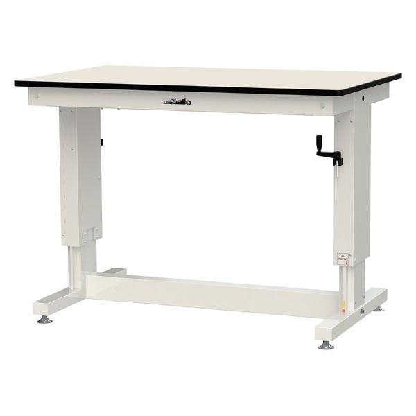 【車上渡し】山金工業 ワークテーブル昇降タイプ 軽量作業台 3方向ハンドル操作 ポリ天板 SSP-1275A-IW 1台（直送品） - アスクル