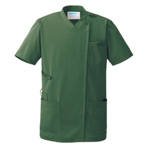 KAZEN WLD スクラブジャケット半袖 アイビーグリーン L KZN715-22-L 1枚 スクラブ（直送品） - アスクル