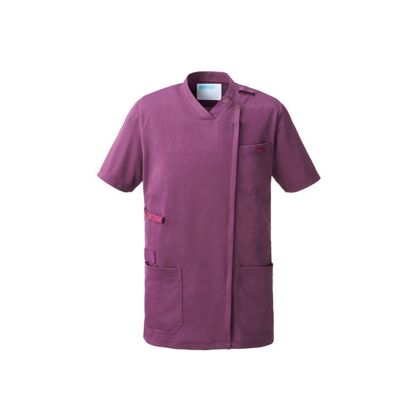 KAZEN WLD スクラブジャケット半袖 ボルドー LL KZN715-27-LL 1枚 スクラブ（直送品） - アスクル