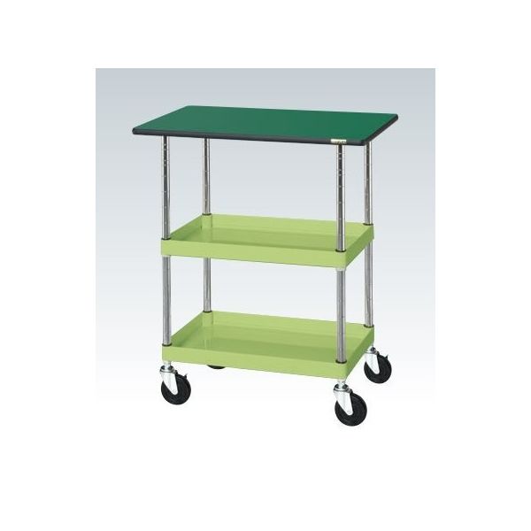 CSパールワゴン(軽量タイプ/均等耐荷重150kg/改正RoHS10物質対応サカエリューム天板/ゴム車/H900mm/2段+天板付/移動式/（直送品） - アスクル