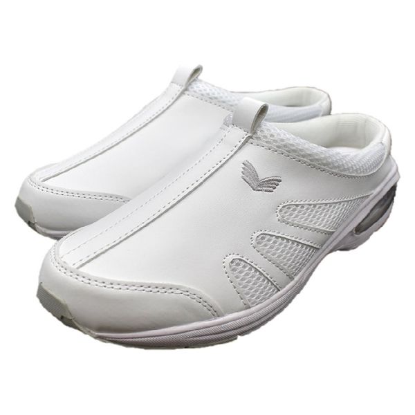 山一 消臭クッションインソールサボシューズ ホワイト 24cm YI80 1足 ナースシューズ - アスクル