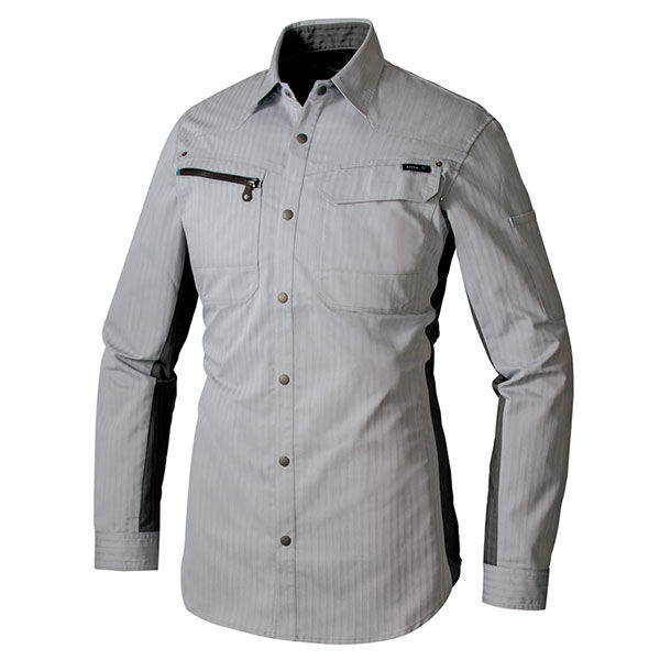 アイトス 長袖シャツ シルバーグレー 5L AZ-30635-003 1着（直送品） - アスクル