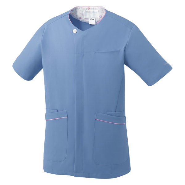 チトセ ファスナースクラブ 男性用 ブルー L MK-0064 1枚 スクラブ メンズ 医療用（取寄品） - アスクル