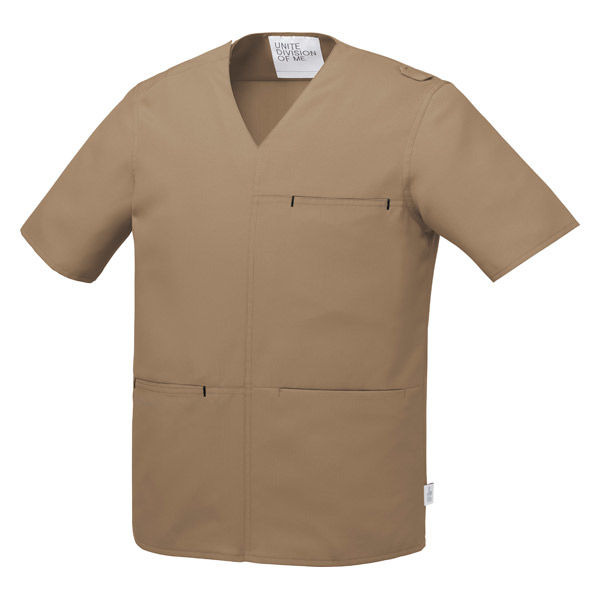 チトセ スクラブ(半袖) 兼用 サンドベージュ 3S DOM-0020 1枚 スクラブ（取寄品） - アスクル