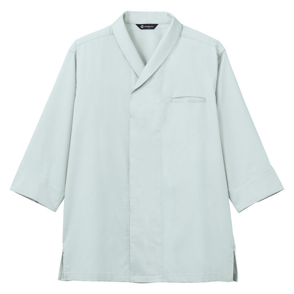 チトセ 和風シャツ(七分袖) 兼用 ライトグレー 4L DN-8909 1枚（取寄品） - アスクル