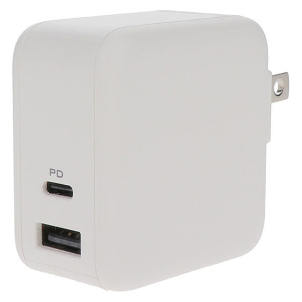 MOTTERU PD対応ノートPC充電可能 2ポート AC充電器 エアリーホワイト MOT-ACPD65WU1-WH 1個 - アスクル