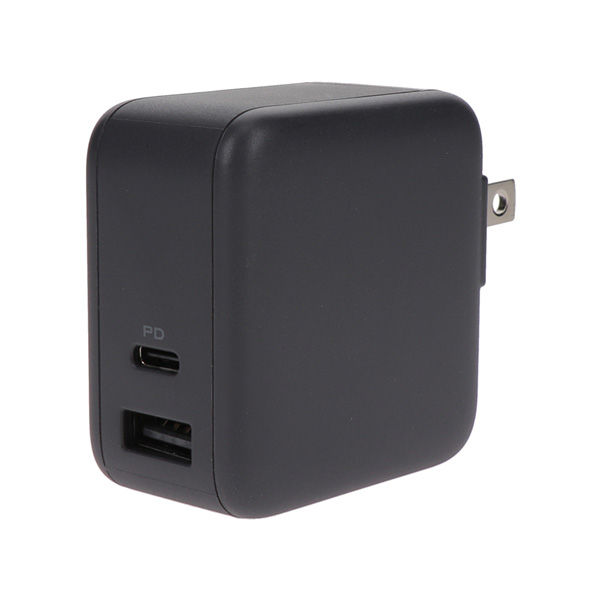 MOTTERU PD対応ノートPC充電可能 2ポート AC充電器 スモーキーブラック MOT-ACPD65WU1-BK 1個 - アスクル