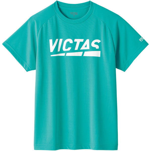 VICTAS（ヴィクタス) 卓球 Tシャツ PLAY LOGO TEE L ピーコックグリーン 632101 1枚（直送品） - アスクル