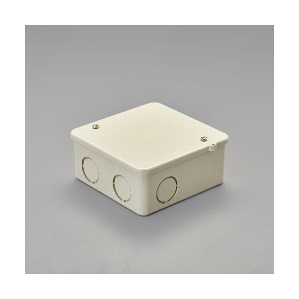 エスコ 中形四角アウトレットボックス(深型/ノック付/ベージュ) EA947HB-66 1セット(10個)（直送品） - アスクル