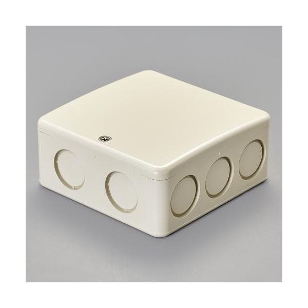 エスコ 中形四角アウトレットボックス(浅型/ノック付/ベージュ) EA947HB-1 1セット(10個)（直送品） - アスクル