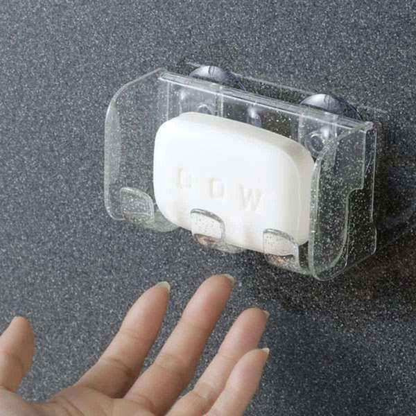 下村企販 ソープディッシュ 指ですくえるソープディッシュ 石鹸置き 吸盤 333475 1個（直送品） - アスクル