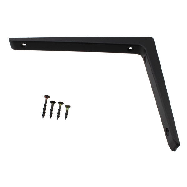 ハイロジック 98179 アルミ棚受 200x250mm ブラック 00098179 1個 - アスクル