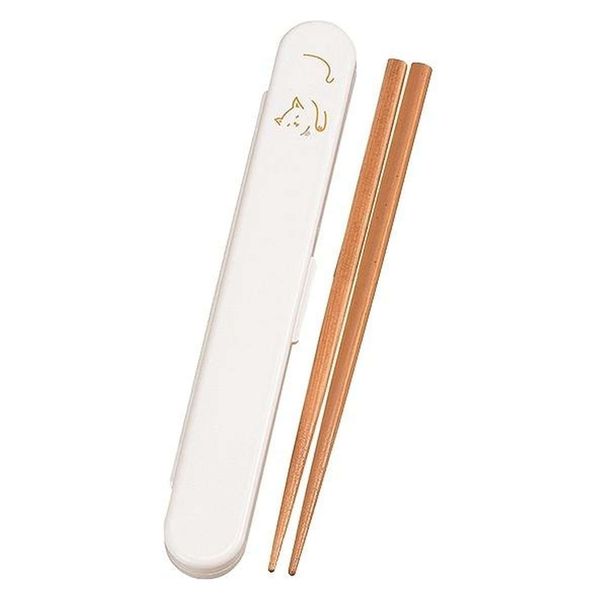 たつみや 箸&箸箱セット 箸 箸箱 ねこたち 豆ねこ HAKOYA 18cm カトラリー 豆ねこ白 327684 1個（直送品） - アスクル