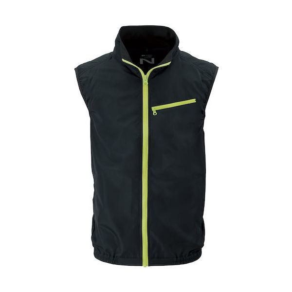NSP NCー3011 Nクールウェア ベスト (服 2L) ブラック/ライムグリーン・ポリ・タチエリ 8212621 1着（直送品） - アスクル