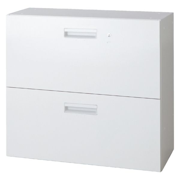 【組立設置込】プラス L6収納庫 下置専用 ラテラル 2段 幅800×奥行450×高さ720mm ホワイト L6-E70H-2 W4 1台 ...