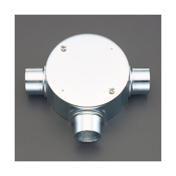 エスコ C25 丸形露出ボックス(3方出/薄鋼用) EA940CS-662 1セット(5個)（直送品） - アスクル