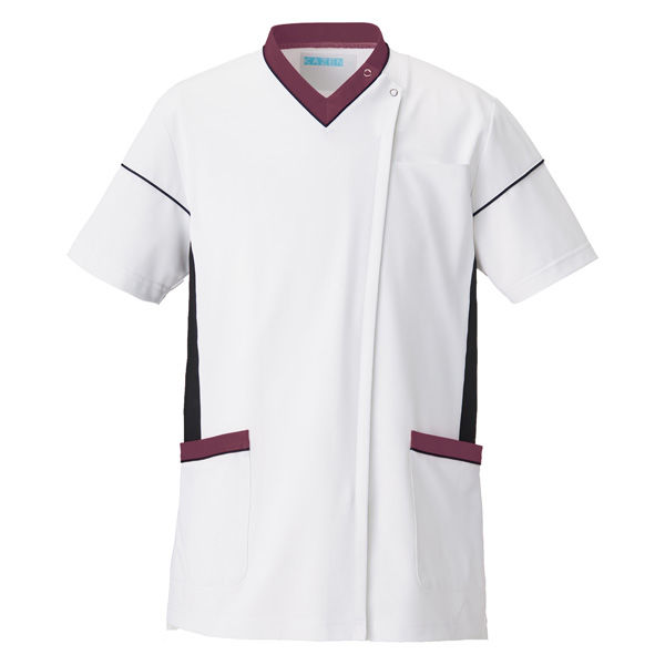 KAZEN スクラブジャケット半袖(男女兼用) 034-25 LL 1枚 白衣（直送品） - アスクル