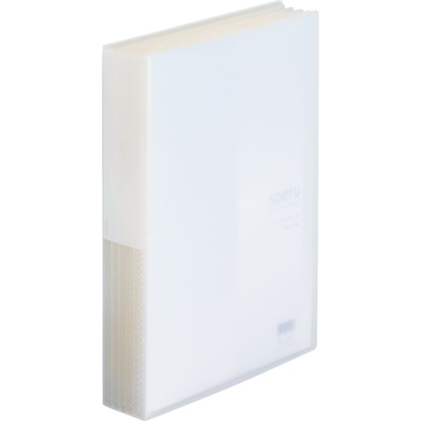 リヒトラブ クリヤーブック A4S 100ポケット フロストクリヤー N8105-1 1冊 - アスクル