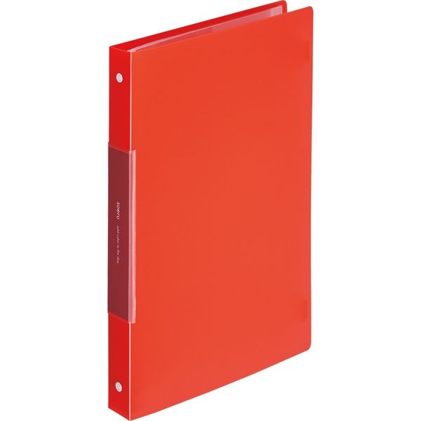 リヒトラブ 交換式クリヤーブック A4S 30穴 15ポケット サニーレッド N8501-3 1セット(2冊) - アスクル